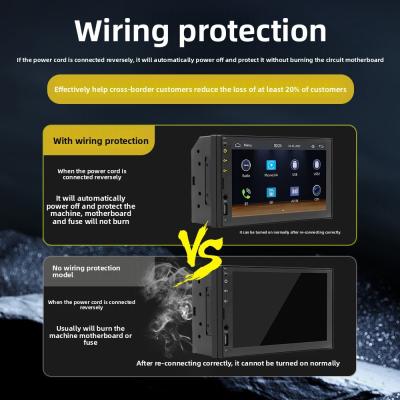 China 7 Inch Car for MP5 Player with for BT Wireless HD Rearview Camera CarPlay Android Auto Dashboard Radio Wired Dashboard Radio for sale