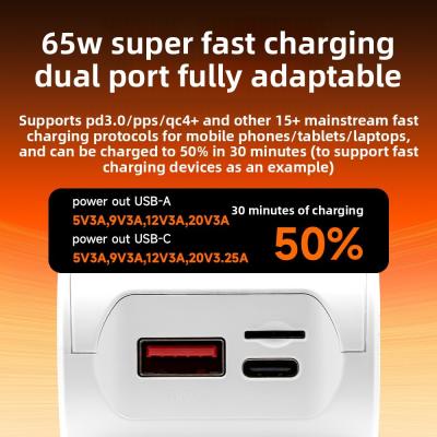 China High-Speed 65W Car Charger 4G WiFi6 Fast Charging Type-C + USB Multi-Device Compatible 1-Year Warranty Auto Electronics for sale