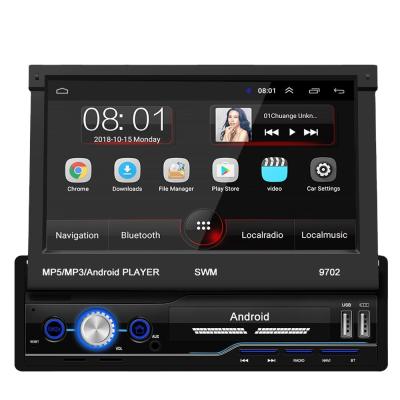 China 1 Din 7 Inch Retractable Touch Screen Android 2+32/2+64G Car Radio GPS with Carplay FM RDS Wifi BT AM USB & Stereo MP5 for sale