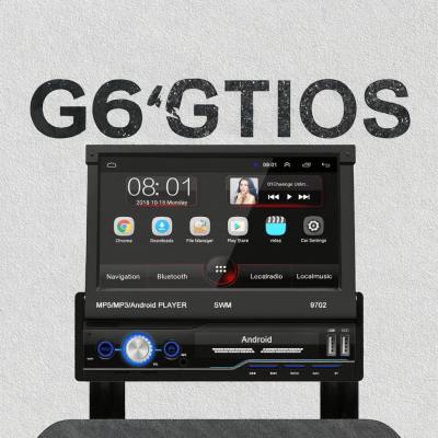 China 1 Din 7 Inch Retractable Touch Screen Android 2+32/2+64G Car Radio GPS with Carplay FM RDS Wifi BT AM USB & Stereo MP5 for sale