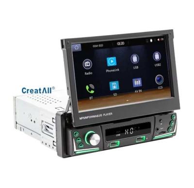 China Creatall 7-Inch Retractable Screen All-in-One Wireless CarPlay Smart for Bluetooth Reverse Camera In-Car MP5 Player for sale