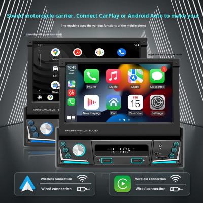 China Creatall 7-Inch Retractable Screen All-in-One Wireless CarPlay Smart for Bluetooth Reverse Camera In-Car MP5 Player for sale