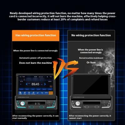 China Creatall 7-Inch Retractable Screen All-in-One Wireless CarPlay Smart for Bluetooth Reverse Camera In-Car MP5 Player for sale
