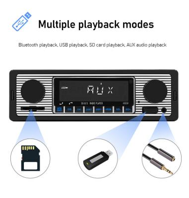 China 1 Din Plastic Car MP3 Radio with BT Handsfree FM/SD Power Protection AUX USB Multimedia Player WAV Audio Format Voice Broadcast for sale