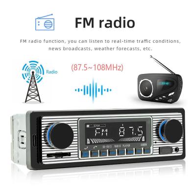 China 1 Din Plastic Car MP3 Radio with BT Handsfree FM/SD Power Protection AUX USB Multimedia Player WAV Audio Format Voice Broadcast for sale