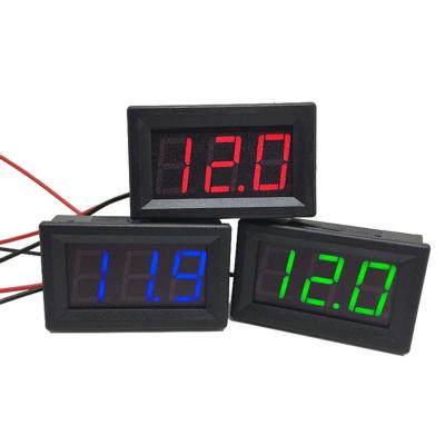China 0.36inch Digital LED Voltmeter for Car/Motorcycle DC4.5-30V Range ±0.1V Accuracy 3 Wire Red Green Blue LED Display for sale