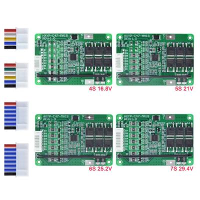 China 16.8V Lithium Battery Protection Board 4 Series 5/6/7 Series Working Overcurrent 18A Equalization Temperature Control Model for sale