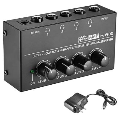 China Portable Headphone Amplifier Stereo Hifi Mini 4 Channel Monitor Headphone Amplifier for Live Recording Show for sale