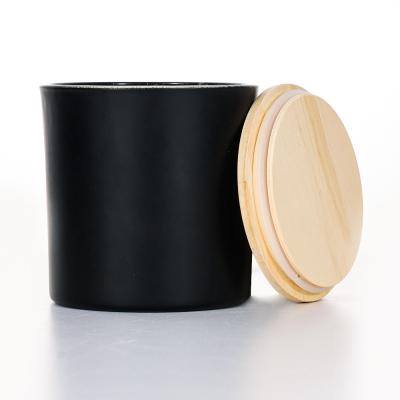 China Candela profumata 420g 10*10cm del barattolo di vetro di legno nero del coperchio for sale