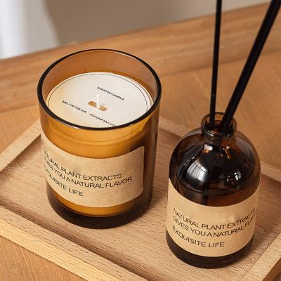 Cina Il vetro dell'etichetta privata ha sentito le candele e l'insieme di Reed Diffuser Home Fragrance Gift in vendita