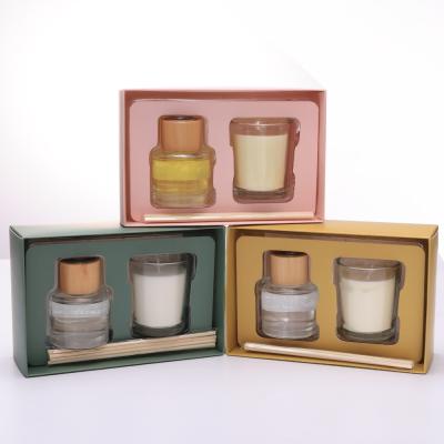 Cina Piccolo set regalo di fragranze per la casa con candele profumate in cera di soia a marchio privato in vendita