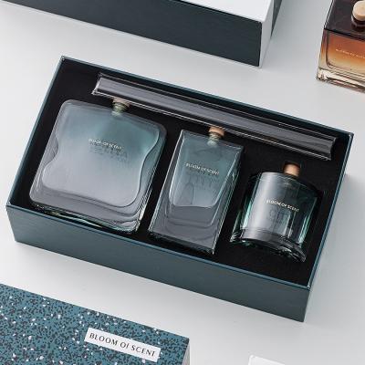 Cina Gradiente 3 Design Cilindro Quadrato Bottiglia Profumo Profumo Diffusore A Lamella Con Confezione Regalo in vendita