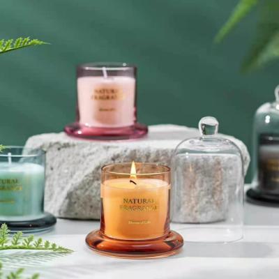 China Van de Douanerose amber ebony fresh spring cream coffee van het voorraadetiket Grote de Groottewas Bemerkte Kaarsen in Kruik met Klokdeksel Te koop