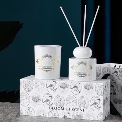 Cina Candele bianche Reed Diffuser Gift del profumo dell'olio di fragranza del barattolo della bottiglia del nero della bevanda rinfrescante di aria in vendita