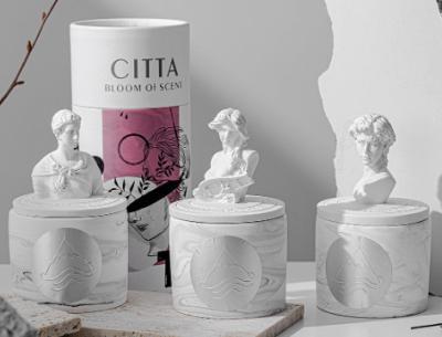 China Fragrance Handmade Scented Candle George David COS Plaster Gypsum Sculpture for sale