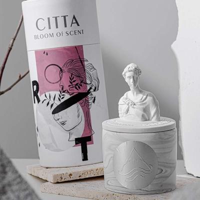 Cina Corpo della tazza del gesso di meditazione di versione del punto con il coperchio della tazza della resina riempito di cera in vendita