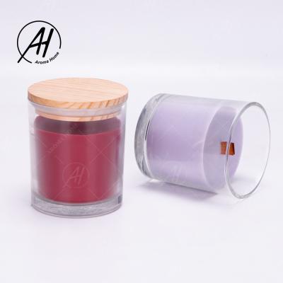 Cina La casa di legno Dor Custom Soy Wax Scented del coperchio del barattolo di vetro esamina in controluce l'etichetta privata 8OZ in vendita