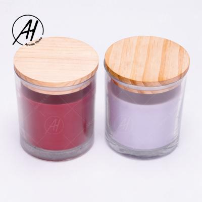 Cina La casa di legno Dor Custom Soy Wax Scented del coperchio del barattolo di vetro esamina in controluce l'etichetta privata 8OZ in vendita