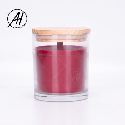 Cina La casa di legno Dor Custom Soy Wax Scented del coperchio del barattolo di vetro esamina in controluce l'etichetta privata 8OZ in vendita