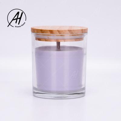 Cina La casa di legno Dor Custom Soy Wax Scented del coperchio del barattolo di vetro esamina in controluce l'etichetta privata 8OZ in vendita