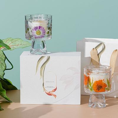 Китай Velas излечивая бессмертной свечу чашки Кристл стекла цветка надушенную ароматерапией с сумкой продается