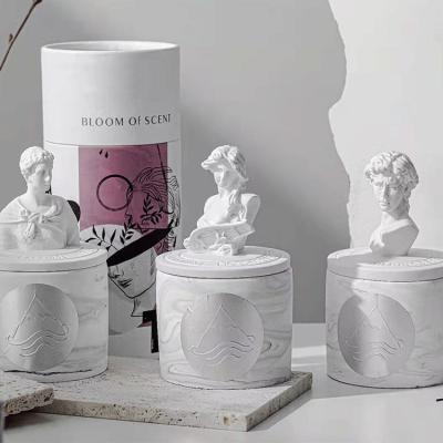 Cina 2023 ECO David Plaster Gypsum Sculpture Fragrance Gardenia Scented Candle in vendita