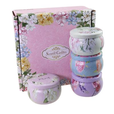Cina L'etichetta privata su misura ha sentito l'insieme asciutto del regalo di Crystal Soy Wax Tin Candle del fiore in vendita