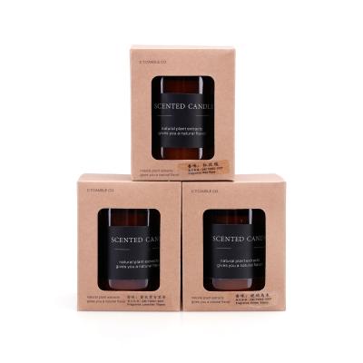 Cina Colore 180g di Brown delle candele della soia del barattolo di Amber Glass Soy Wax Scented in vendita