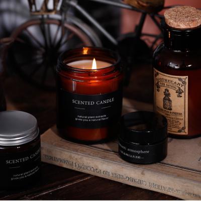 Cina Colore 180g di Brown delle candele della soia del barattolo di Amber Glass Soy Wax Scented in vendita