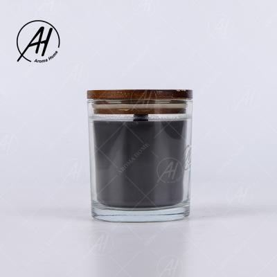 China Custom Luxury Chocolate Fragrance Glass Jar Aroma Scented Candle 8OZ for sale