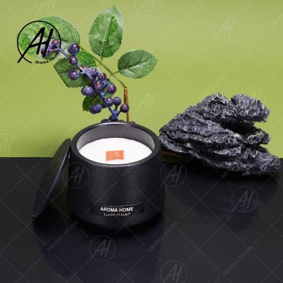 China As embarcações Scented personalizadas da vela cimentam frascos pretos concretos para velas à venda