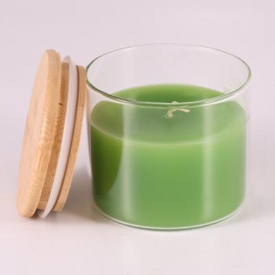 Cina La luce naturale dell'aroma di aromaterapia della cera paraffinica esamina in controluce 220G con il coperchio di bambù in vendita