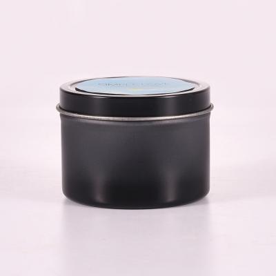 China OEM 2 Oz Gerecycleerd Matte Black Tin Can Candle voor Slaapkamer Te koop