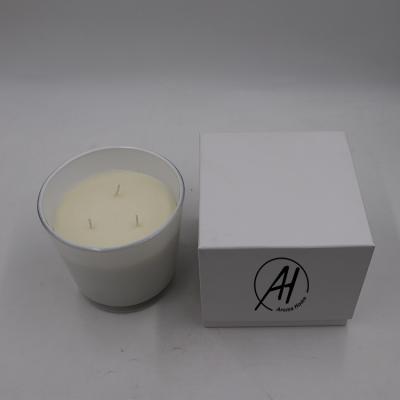 Cina Un grande barattolo di vetro bianco di 3 stoppini ha sentito il contenitore 24oz della candela per la Camera in vendita