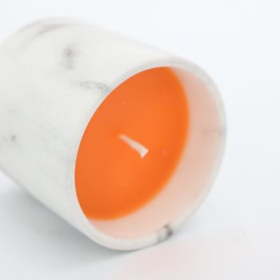 Cina L'OEM ha sentito la candela ceramica fatta a mano di marmo bianca per il Natale in vendita