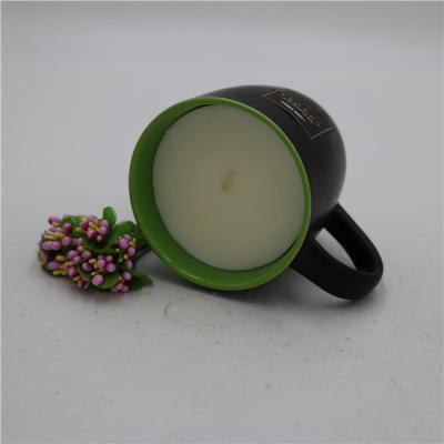 Cina Candela profumata della tazza di tè di Matte Black Ceramic Citronella Candle in vendita