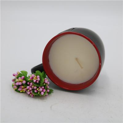 Cina Candela profumata della tazza di tè di Matte Black Ceramic Citronella Candle in vendita