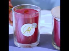 Glass Jar Scented Candle 380g Wax Weight With Wooden Lid