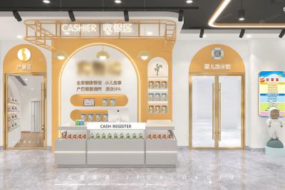 China Korean Cream Style Baby Store Display Customizable 145 Sqm for sale