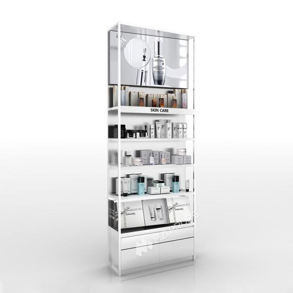 Quality ODM MDF Skincare Store Display Showcase Cabinet Furniture For Cosmetic Shop for sale
