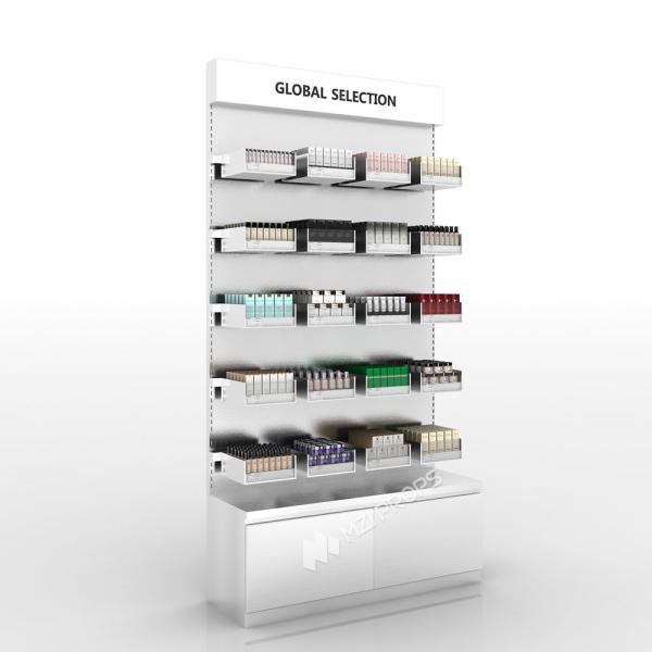 Quality Cosmetic Storefront Retail Display Cases Cabinet Adjustable Rack for sale