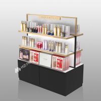 Quality 3mm Gold Mirror Perfume Display Case Cabinet With LED Strips Personalized for sale