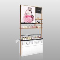 Quality Wooden beauty store Perfume Display Unit Showcase Cabinet With Light Box for sale