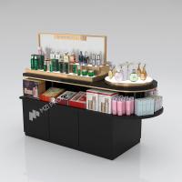 Quality Glossy Laminated MDF Perfume Display Cabinet Makeup Cosmetic Store Decoration for sale