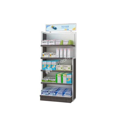China OEM Pharmacy Shelving Solutions Display Rack Retail Store Display Furniture for sale