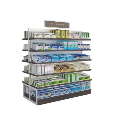 China Retail Medicine Pharmacy Racking System VM Displays Cabinet Glossy Boards for sale