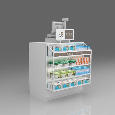 China Drugstore Pharmacy Shelving Units Visual Merchandising Display Showcase for sale