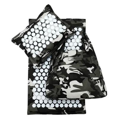 中国 Full Printed Cloth New Plastic Spikes Acupressure Mat and Pillow Set for Massage 販売のため