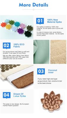 中国 Colorful Coconut New Yoga Migraine Acupressure Massage Mat and Pillow Set 販売のため
