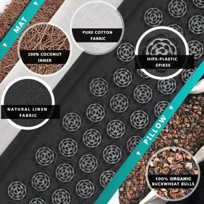 中国 Natural Linen Acupressure Mat Foot Massage Acupuncture Mat with Pillow 販売のため